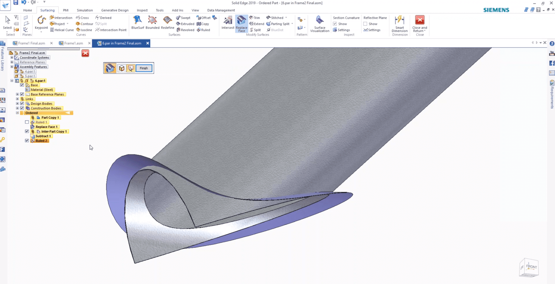 How to Create a Smoother Frame Profile in Solid Edge Using Ruled Surface | Swoosh Technologies