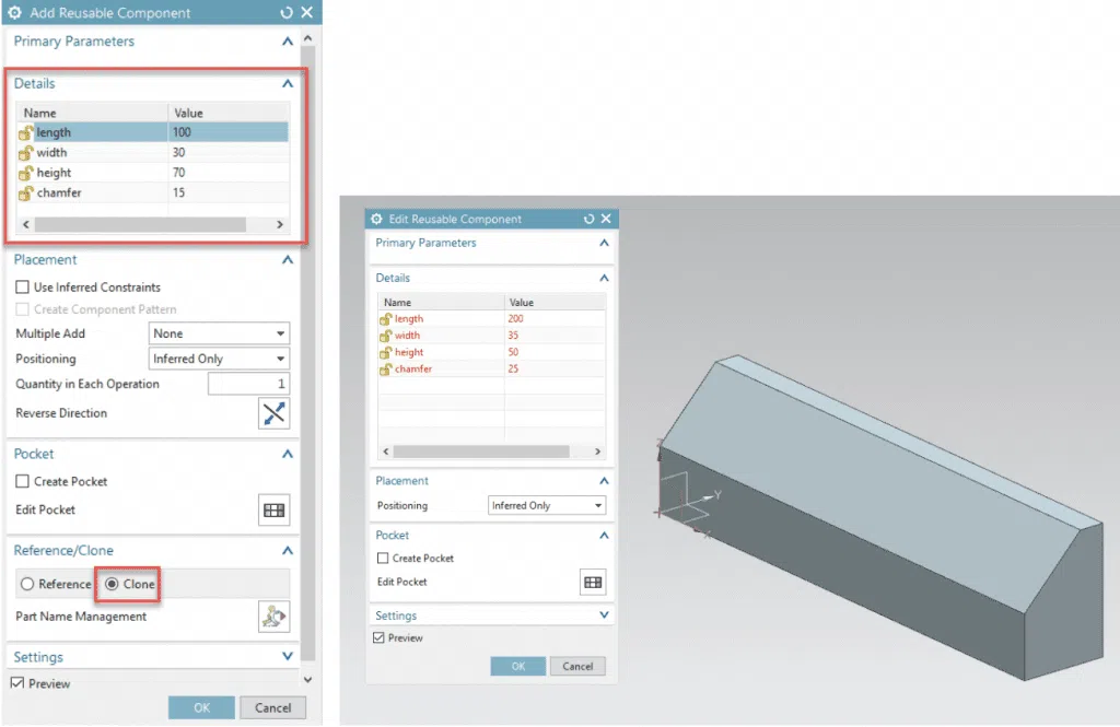 Creating a Reusable Parametric Component | Swoosh Technologies